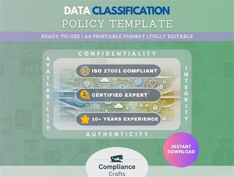 Data Classification Policy Template Iso 27001 Compliance