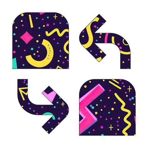 Premium Photo Image Icons Replace Purple 80s Pattern Style