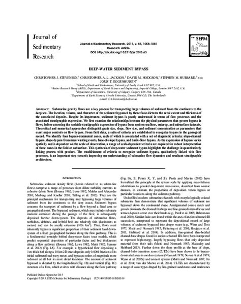 Pdf Deep Water Sediment Bypass