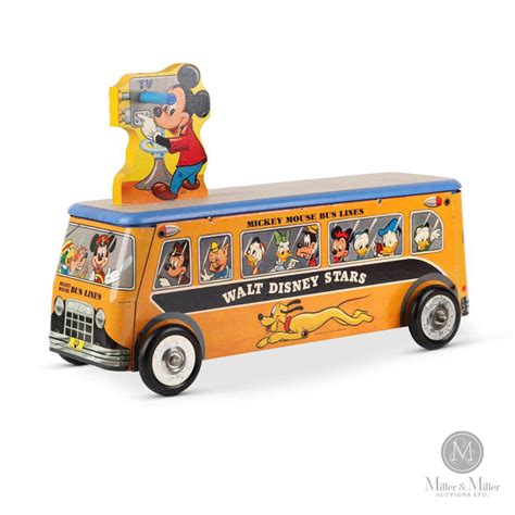 Gong Bell Mfg Co Mickey Mouse Bus Lines Toy Auction