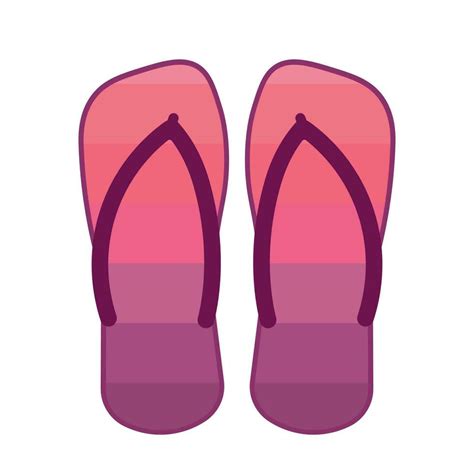 Slippers Footwear Icon Clipart For Summer Beach Vacation Doodle Vector