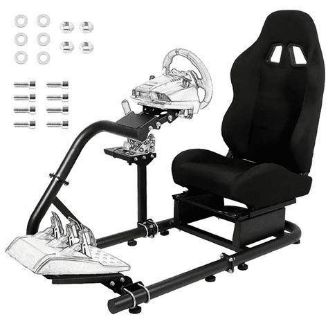 Marada Gaming Racing Simulator Cockpit Adjustable Black Seat Fits