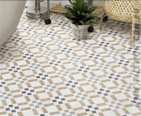 Multi Colour Matt Encaustic Look Tile 150x150mm The Tile Mob