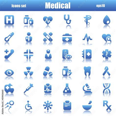 Blue Medical Icons Reflex Stock Vector Adobe Stock