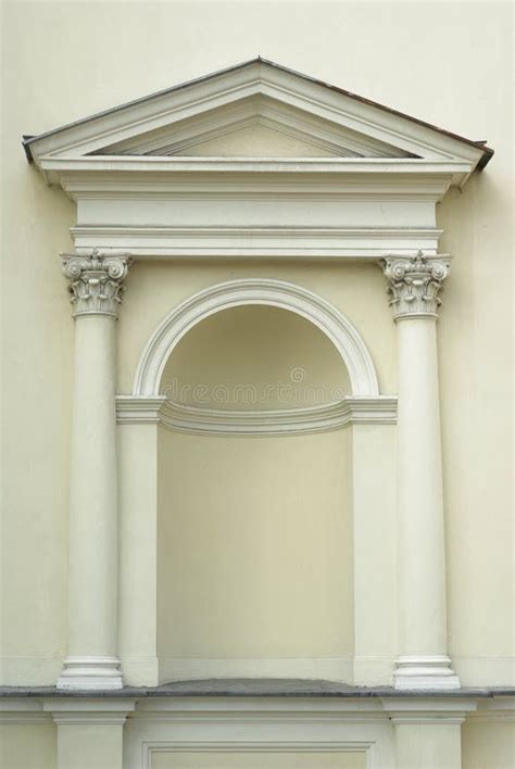 Greek Columns On Church Wall Stucco Column Two Classical Columns