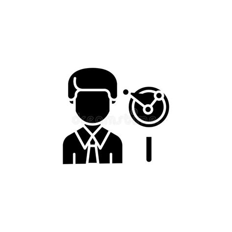 Business Analyst Black Icon Concept Business Analyst Flat Vector