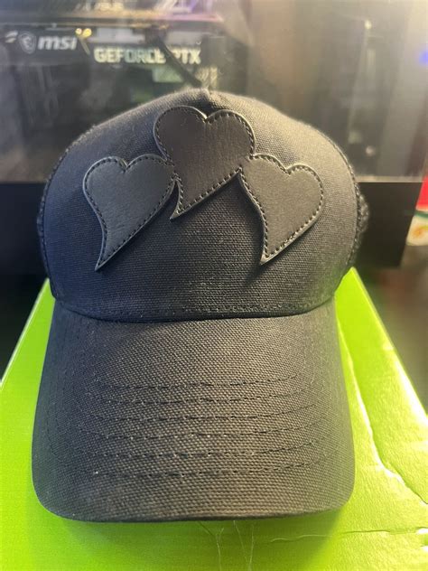 Amiri All Black Amiri Hat W Hearts Grailed