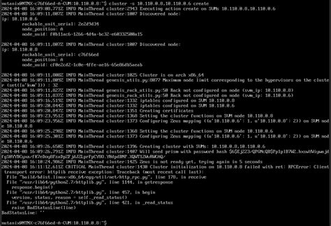 Creating Cluster Keeps Failing Rnutanix