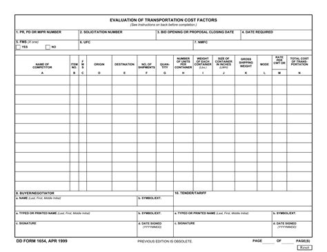 Dd Form 1654 Printable Form 2025