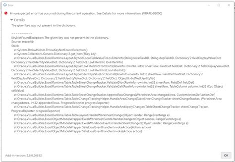 Unable To Update Install Base Asset Dff Using Vbcs In Excel — Cloud