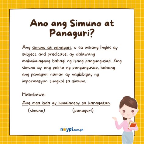 Simuno At Panaguri Kahulugan At Mga Halimbawa Sa Pangungusap Noypi