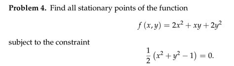 solved problem 4 find all stationary points of the function