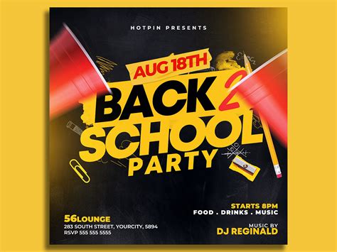 Back To School Party Flyer Template