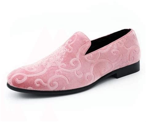 Bryant Pink Dress Shoes Men Pink Dress Shoes Velvet Loafers Mens