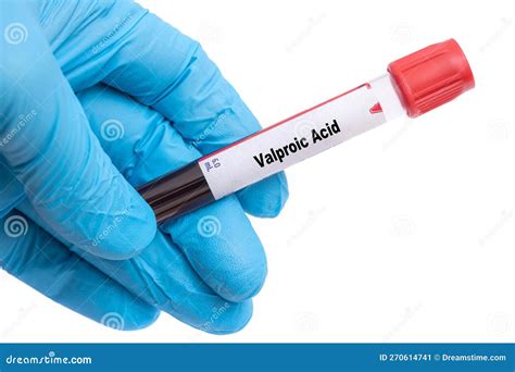 Valproic Acid Medical Check Up Test Tube With Biological Sample Stock