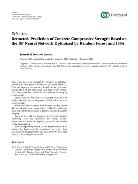 (PDF) Retracted: Prediction of Concrete Compressive Strength Based on the BP Neural Network ...