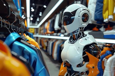 Premium Photo Robot Salesperson In A Clothing Store Serving Human