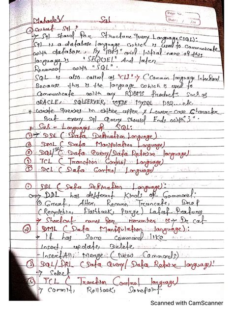 Sql Note Pdf