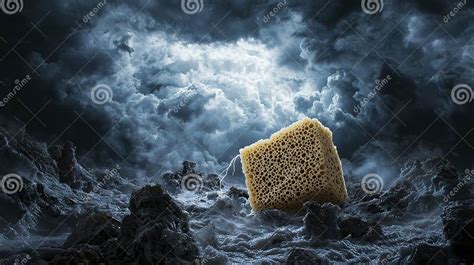 Mystical Sponge Artifact Absorbing Sadness From Stormy Seas Surreal