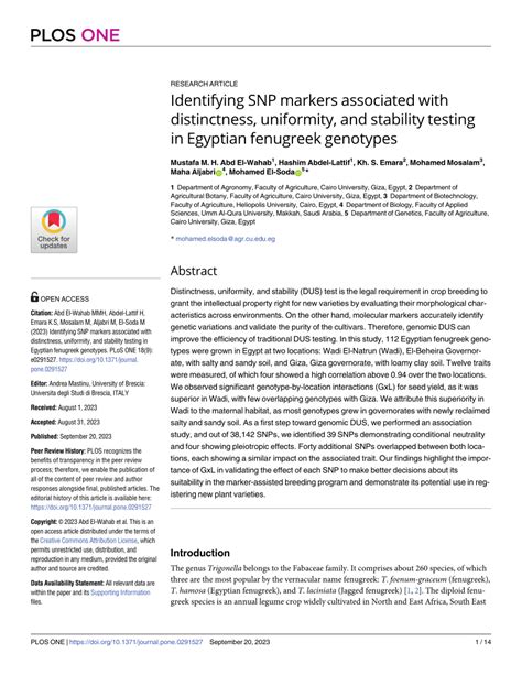 Pdf Identifying Snp Markers Associated With Distinctness Uniformity