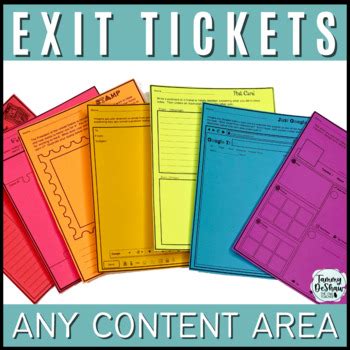 Exit Tickets For Any Content Area Exit Slips Ticket Out The Door Made By Teachers