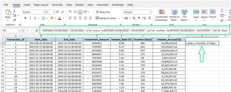 Calculate Between Dates In Excel Downloadable Template