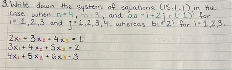 Solved Write Down The System Of Equations 1511 ﻿in The