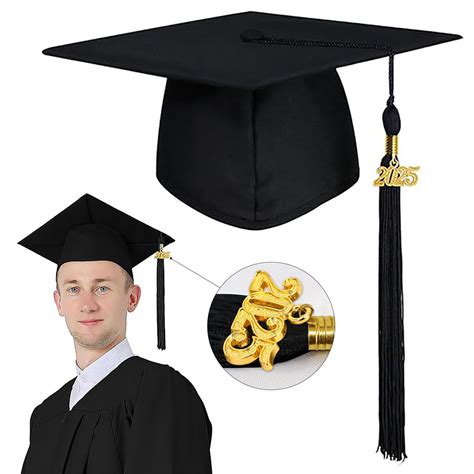 Graduation Hat Matte Graduation Cap With 2025 Tassel For Adults High