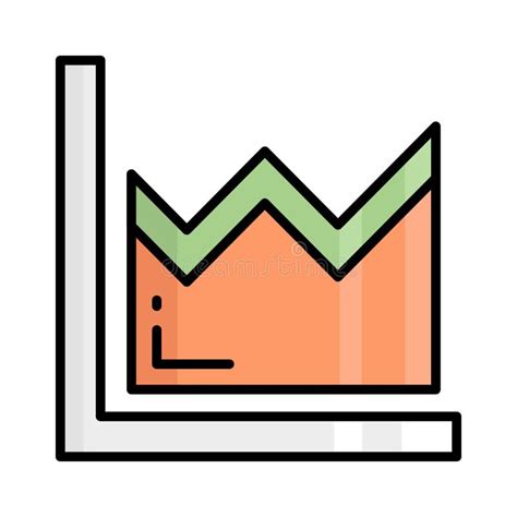 A Trendy Area Graph Chart Vector Icon Stock Vector Illustration Of