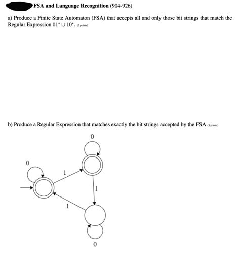 Solved Fsa And Language Recognition 904 926 A Produce A Finite