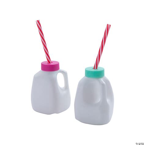 3 34 6 Oz Milk Carton Shaped Reusable Plastic Cups With Lids