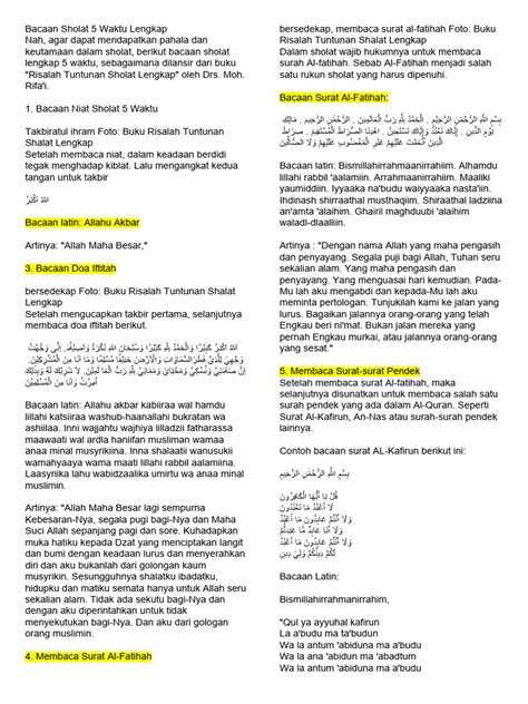 Bacaan Sholat 5 Waktu Lengkap Pdf