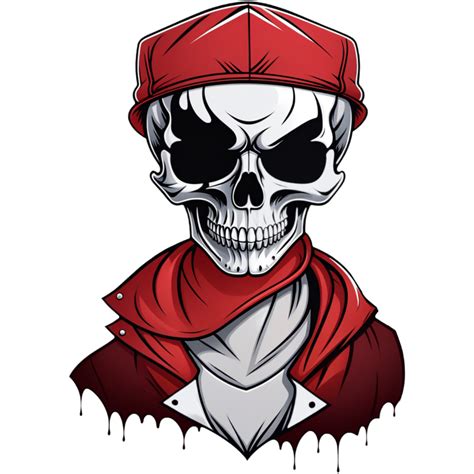 Realistic Skull Gangsta Shirt Design Ai Generative 33885283 Png