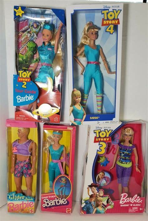 Lot Five 5 Toy Story Barbie Doll 2 4 And Barbie Great Shape And Glitter
