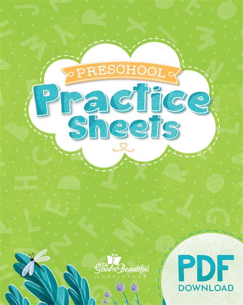 Practice Sheets Pdf Preschool Language Arts Goodandbeautiful