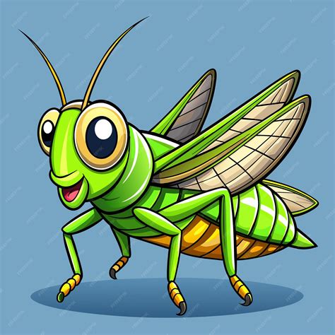 Playful Cute Grasshopper For Motion Graphics Premium Ai Generated Vector