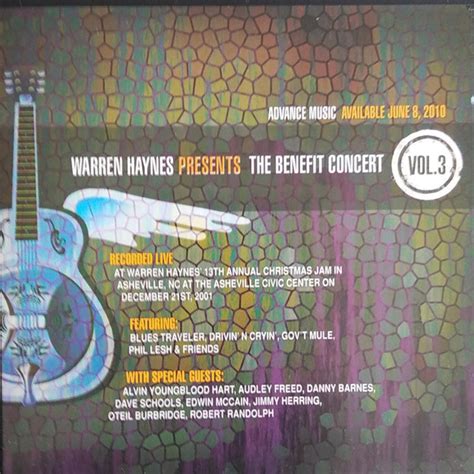 Warren Haynes Presents The Benefit Concert Volume 3 2 X Cd Advance