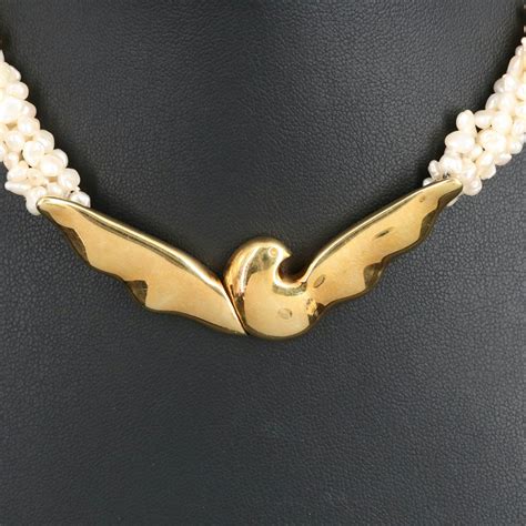 Paloma Picasso For Tiffany And Co 18k Pearl And Dove Torsade Ebth