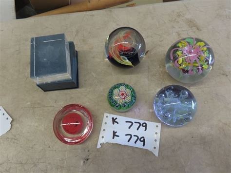 6 Glass Paper Weights Mcsherry Auction Service Ltd