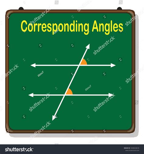 Corresponding Angles Angles Parallel Lines Geometry Stock Vector