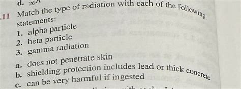 Solved Statementsalpha Particlebeta Particlegamma