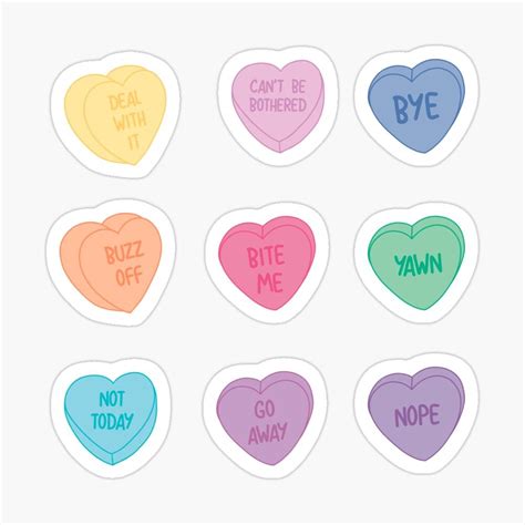 Sassy Conversation Hearts Set Of 9 By Lulubeeart Redbubble Artofit