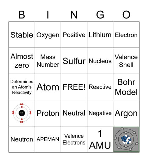 Atomic Structure Bingo Card