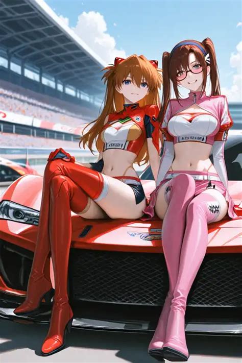 レースクイーンな二人の美女 Withスポーツカー Ai Art Pixai