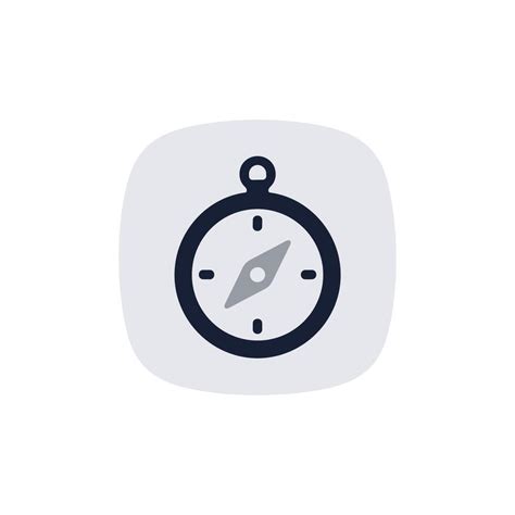 Modern Rounded Compass Navigation App Icon Sign For Direction Concept