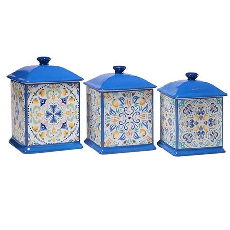 Certified International Lemonade 3 Pc Square Canister Set