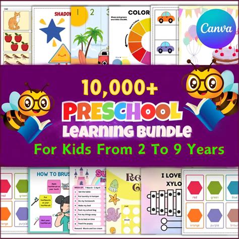 10000 Pre School Learning Worksheets Bundle Easy Theme Shop