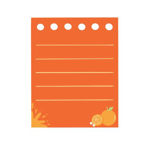 Daily Planner Memo Note Paper Cute Notepad Orange Pattern 15736624 Png