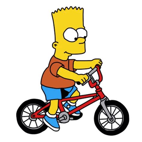 Bart Simpson On Bicycle Sticker Sticker Mania