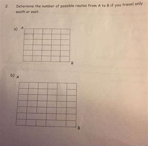 Solved Determine The Number Of Possible Routes From A To Chegg